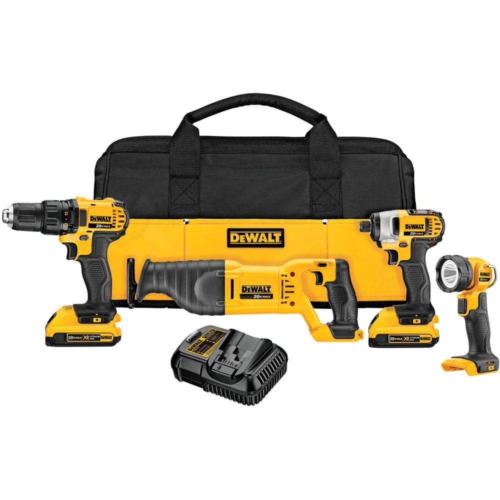 Dewalt 20 Volt Max Lithium Ion Cordless Combo Kit 4 Tool Dck420d2